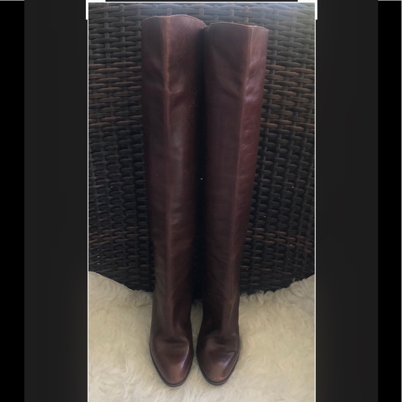 Raphael | Shoes | Vintage Raphael Womans Tall Leather Brown Boots ...